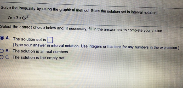 Solved Solve the inequality by using the graphical method. | Chegg.com