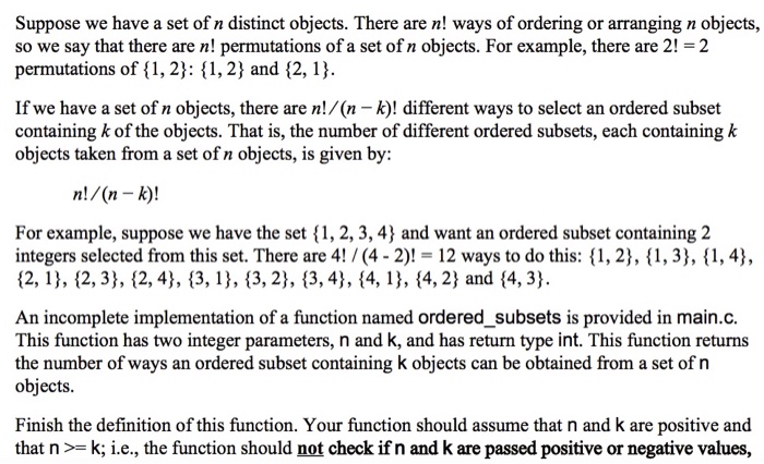 Solved The factorial n! is defined for a positive integer n | Chegg.com