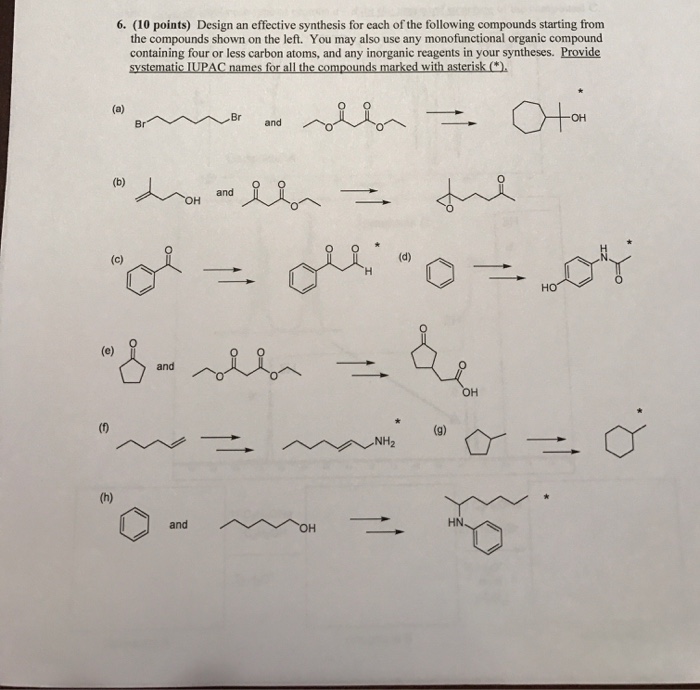 Solved Design an effective synthesis for each of the | Chegg.com