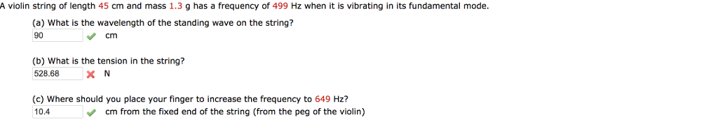 Solved A violin string of length 45 cm and mass 1.3 g has a | Chegg.com