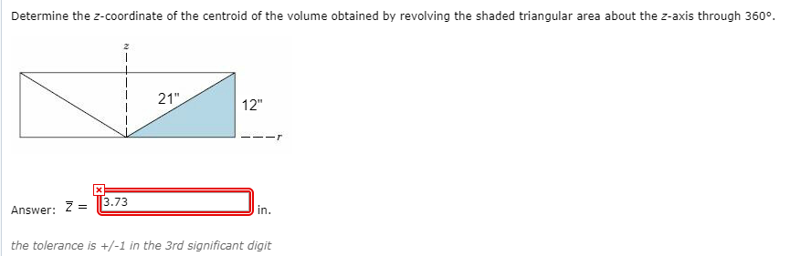 Solved Determine the z-coordinate of the centroid of the | Chegg.com
