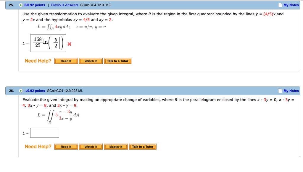 Solved Use the given transformation to evaluate the given | Chegg.com
