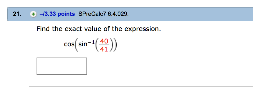 Solved Find the exact value of the expression. | Chegg.com