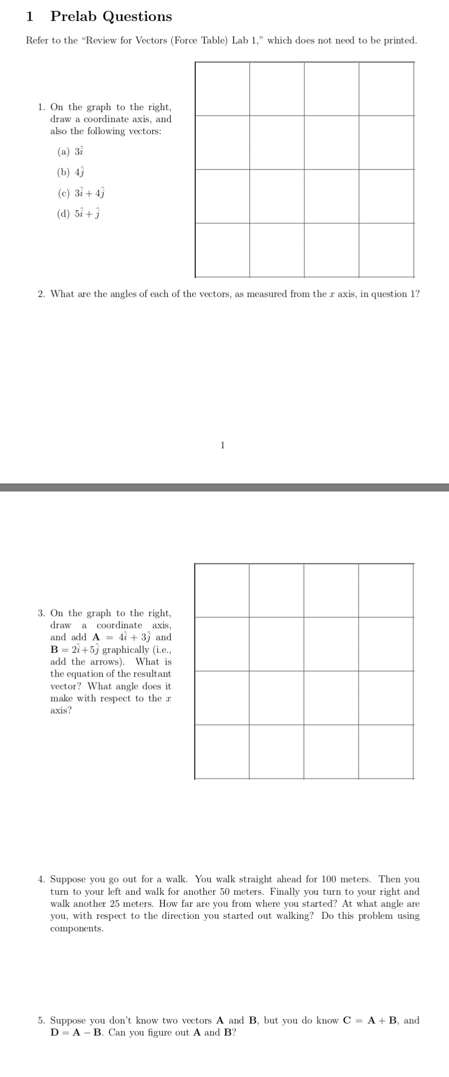 Solved Refer to the "Review for Vectors (Force Table) Lab 1, | Chegg.com