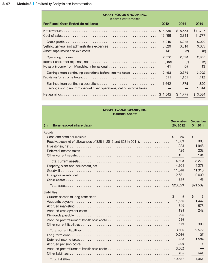 Solved P3-44. (LO1,2) Analysis and Interpretation of | Chegg.com