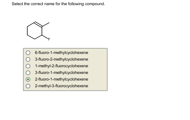 Solved Select the correct name for the following compound. | Chegg.com