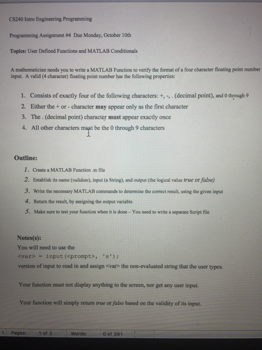 Solved Intro Engineering Programming Assignment 4 Due 3720