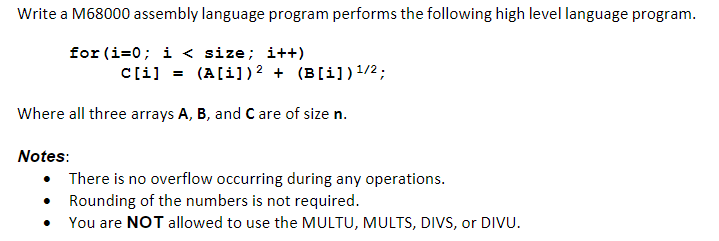 Solved Write a M68000 assembly language program performs the | Chegg.com