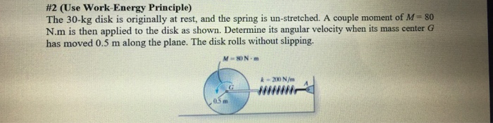 Solved The 30-kg disk is originally at rest, and the spring | Chegg.com
