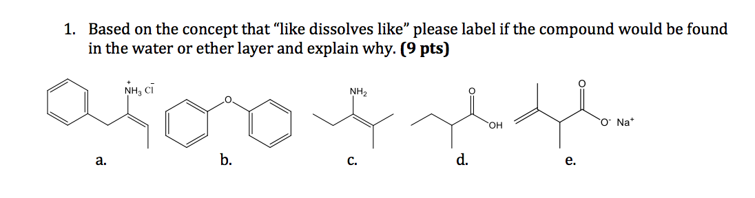 Solved Based on the concept that “like dissolves like” | Chegg.com
