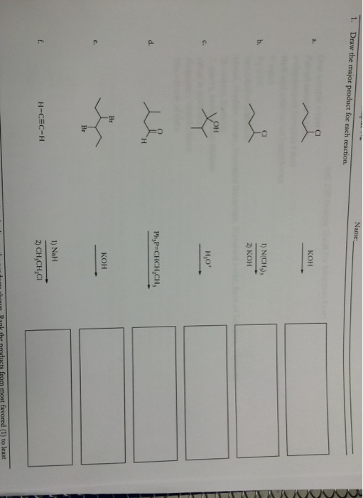 Solved Draw the major product for each reaction. | Chegg.com