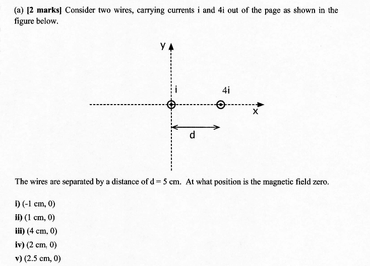 Solved (a) 12 marks] Consider two wires, carrying currents i | Chegg.com