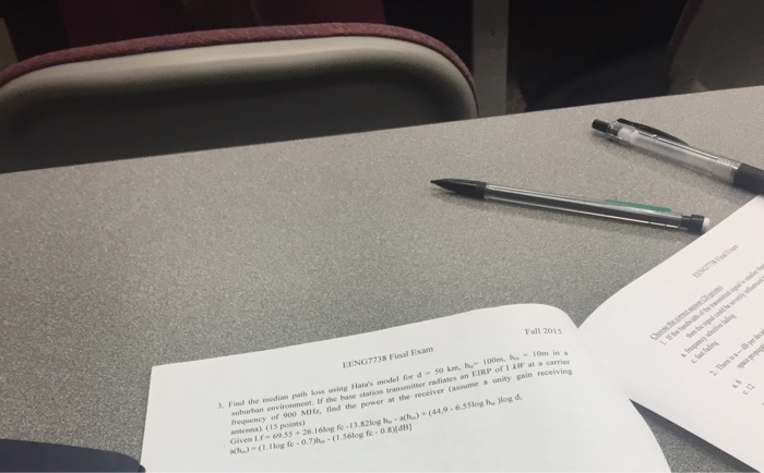 Find the median path loss using Hata's model for d = | Chegg.com