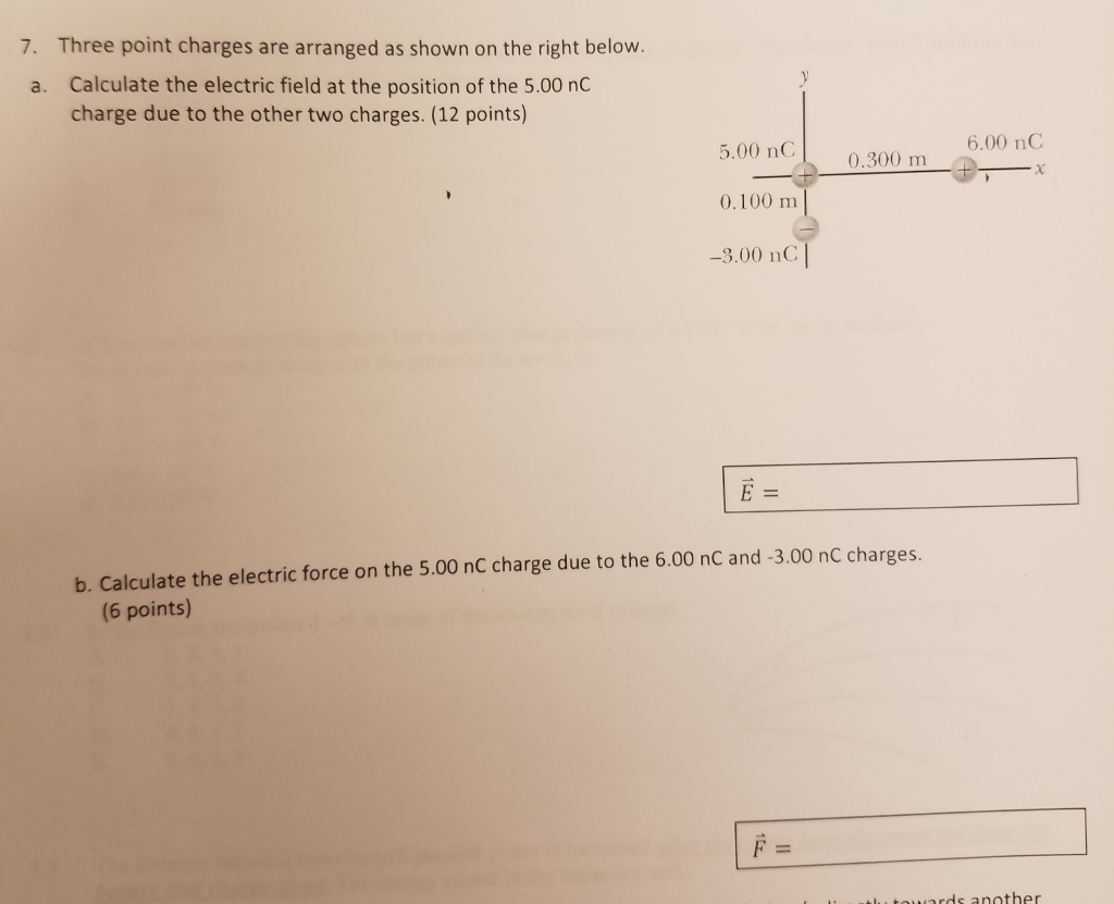 Solved 7. Three point charges are arranged as shown on the | Chegg.com