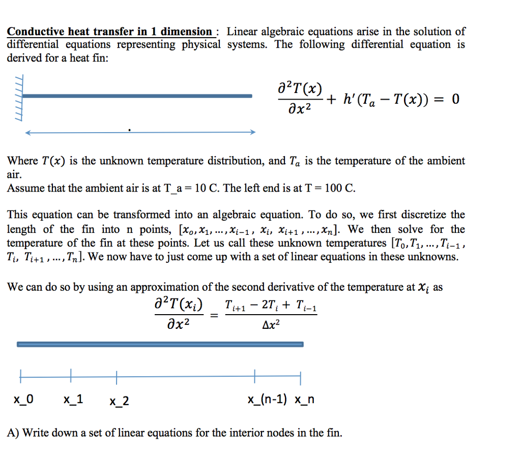 Solved Conductive heat transfer in 1 dimension: Linear | Chegg.com