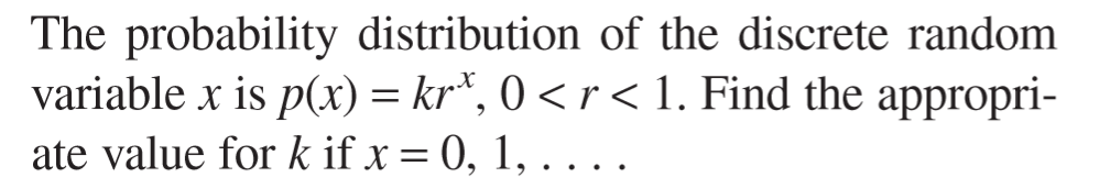 Solved The probability distribution of the discrete random | Chegg.com