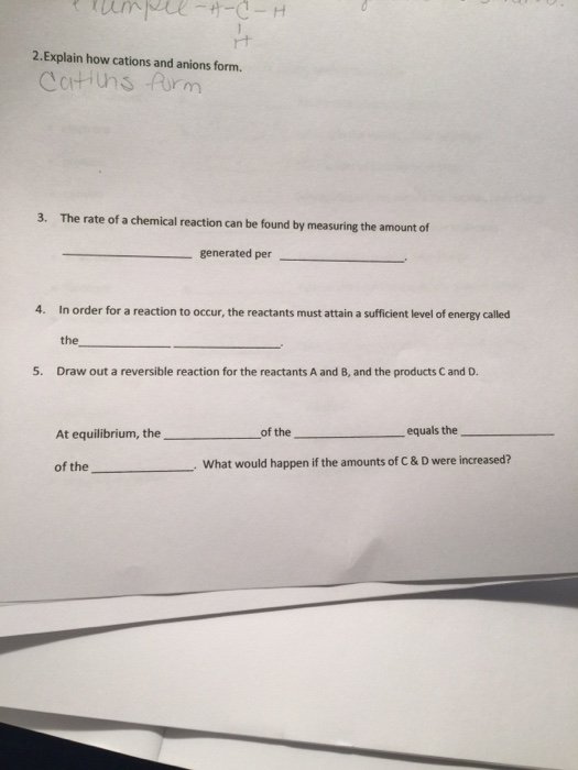 Solved Explain how cations and anions form. The rate of a | Chegg.com