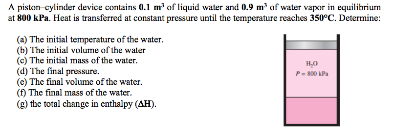 A piston-cylinder device contains 0.1 m3 of liquid | Chegg.com