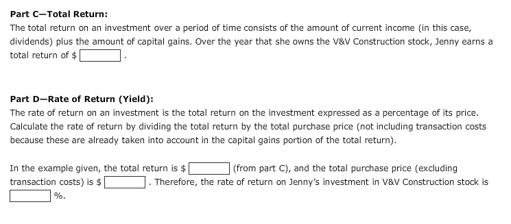 Solved The rate of return or yield, is the total return on | Chegg.com
