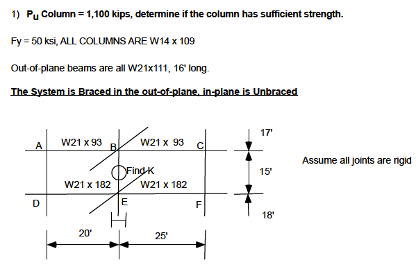 Solved 1) Pu Column 1,100 kips, determine if the column has | Chegg.com