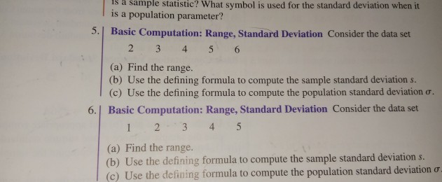 Solved |IS šample symbol is used for the standard deviation | Chegg.com