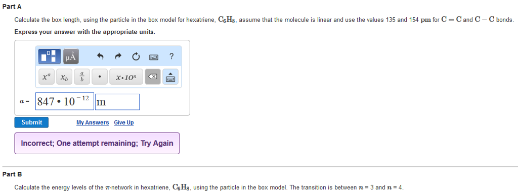 Solved Calculate the box length, using the particle in the | Chegg.com