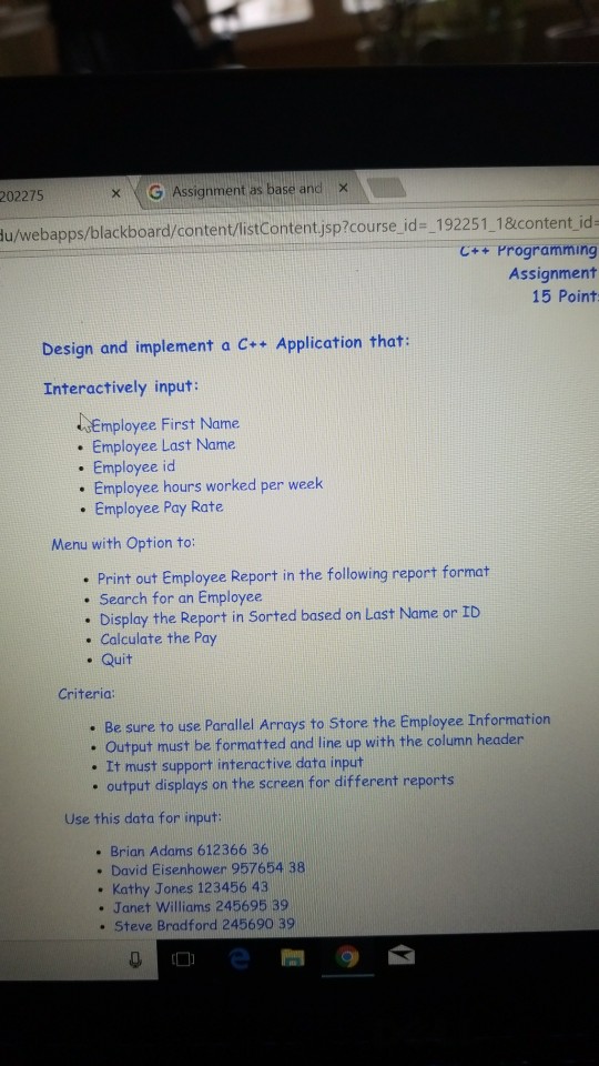 Solved CIS2451-Net01 Cr+ Language programming Unit #8 | Chegg.com