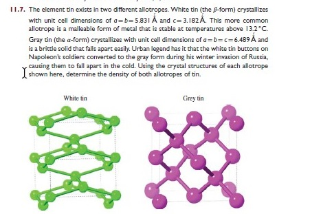 Solved The element tin exists in two different allotropes. | Chegg.com