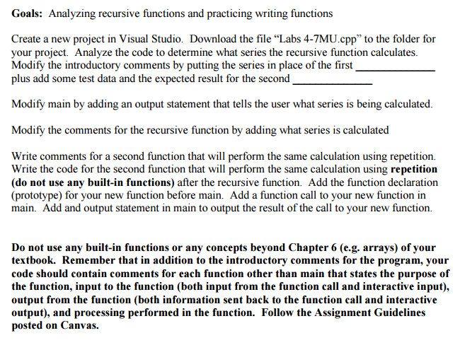 Solved Goals Analyzing Recursive Functions And Practicing 6950