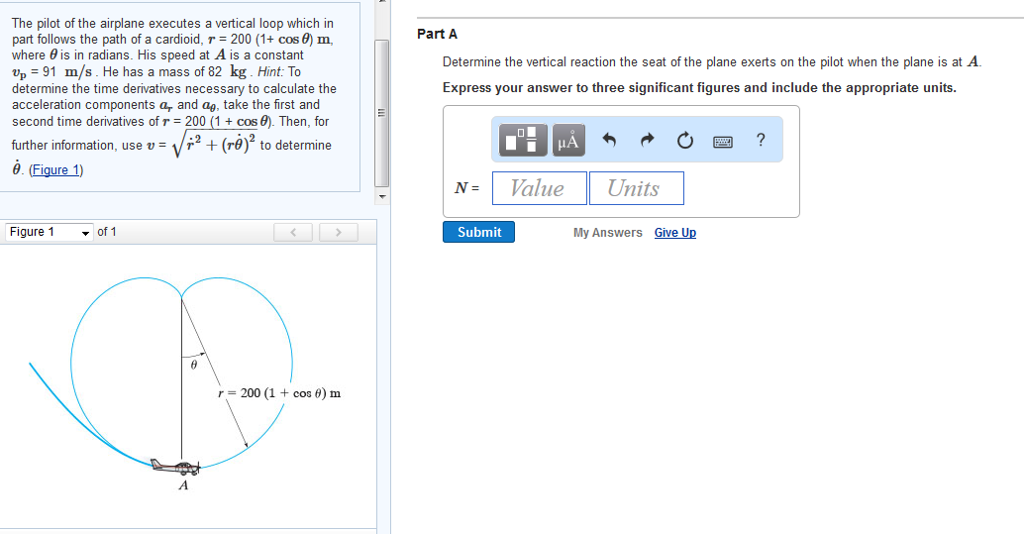 Solved The pilot of the airplane executes a vertical loop | Chegg.com