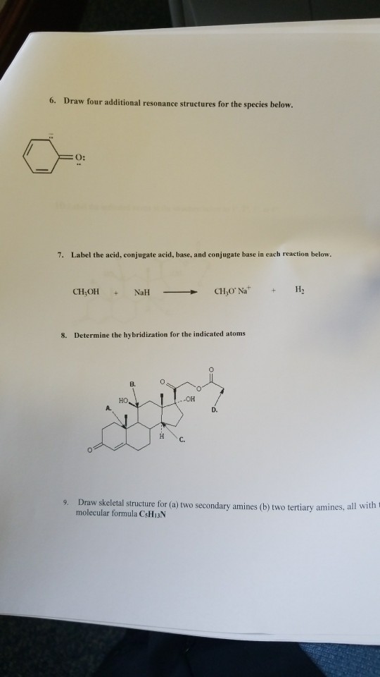 Solved Draw four additional resonance structures for the | Chegg.com