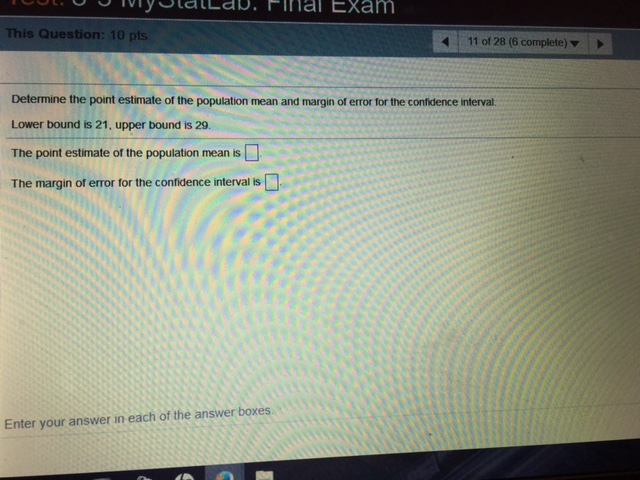 Solved Determine The Point Estimate Of The Population Mean
