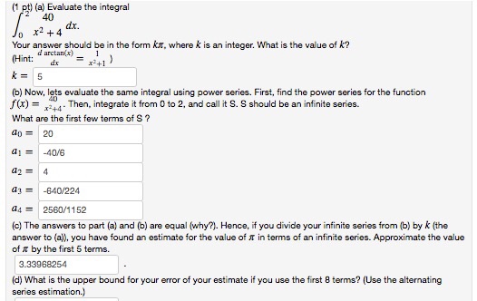 Solved Evaluate the integral integral^2_0 x^2 + 4 dx. Your | Chegg.com