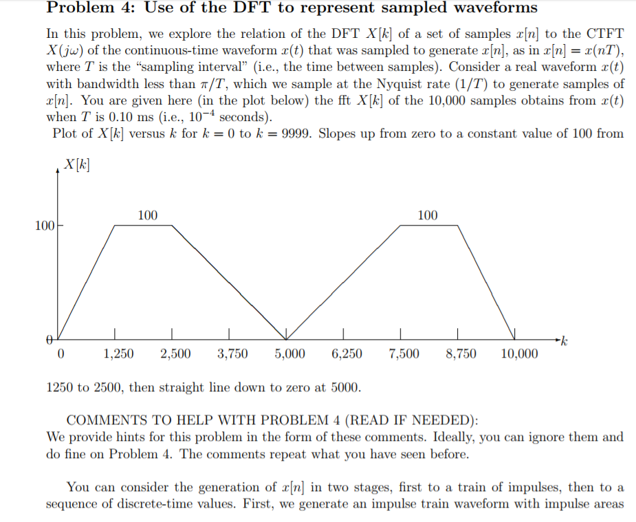 Problem 4: Use of the DFT to represent sampled | Chegg.com