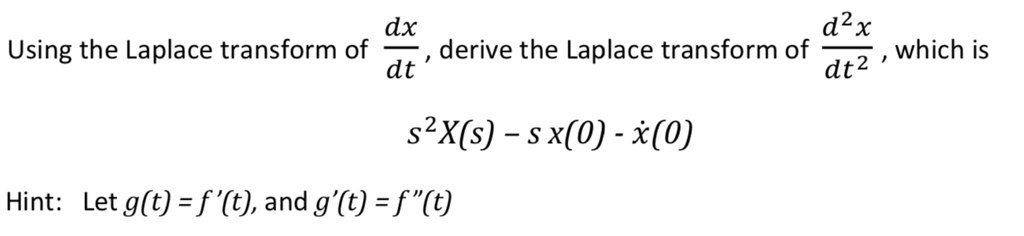 Solved 4. Using the Laplace transform of , derive the | Chegg.com