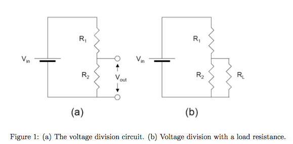 Solved The voltage division circuit, Voltage division with a | Chegg.com