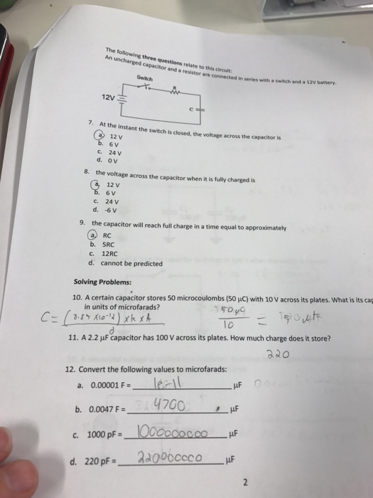 Solved The following three question relate to this circuit | Chegg.com