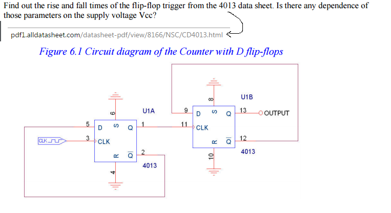 Find out the rise and fall times of the flip-flop | Chegg.com