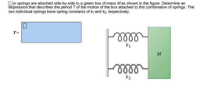 Solved Two springs are attached side-by-side to a green box | Chegg.com