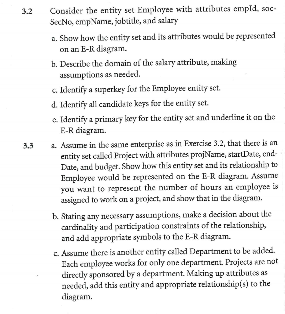 Solved Consider the entity set Employee with attributes | Chegg.com