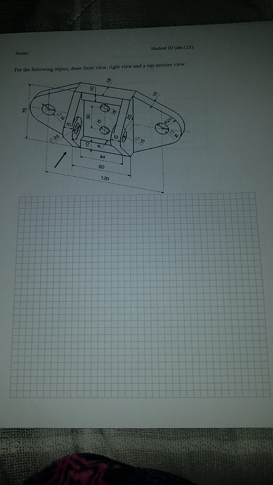 Solved Student ID (abc123): Name: For the following object, | Chegg.com