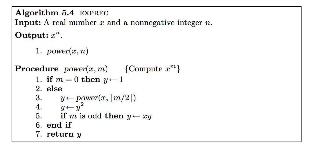 Use Algorithm exprec to compute (a) 25 (b) 27 (c) | Chegg.com