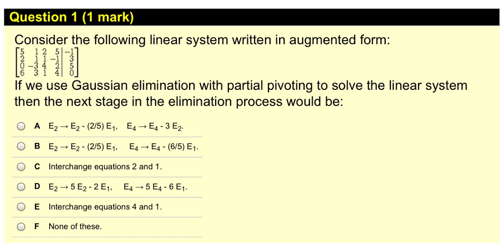 Solved Consider the following linear system written in | Chegg.com