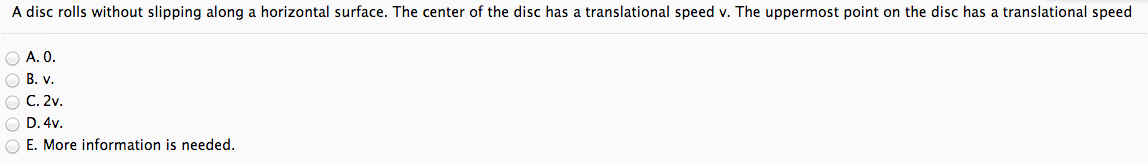 Solved A disc rolls without slipping along a horizontal | Chegg.com