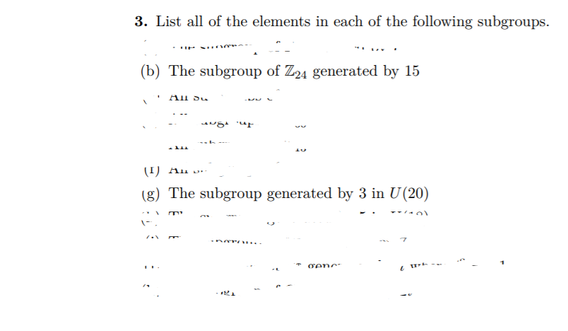 Solved 3. List all of the elements in each of the following | Chegg.com