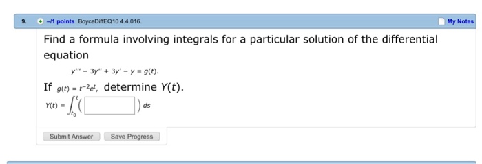Solved Find a formula involving integrals for a particular | Chegg.com