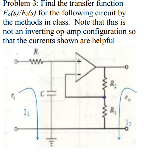 Solved Find the transfer function Eo(s)/Ei(s) for the | Chegg.com