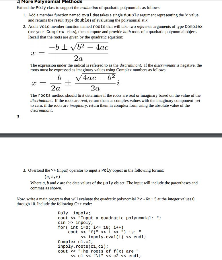 c++ (Poly class) #include using | Chegg.com