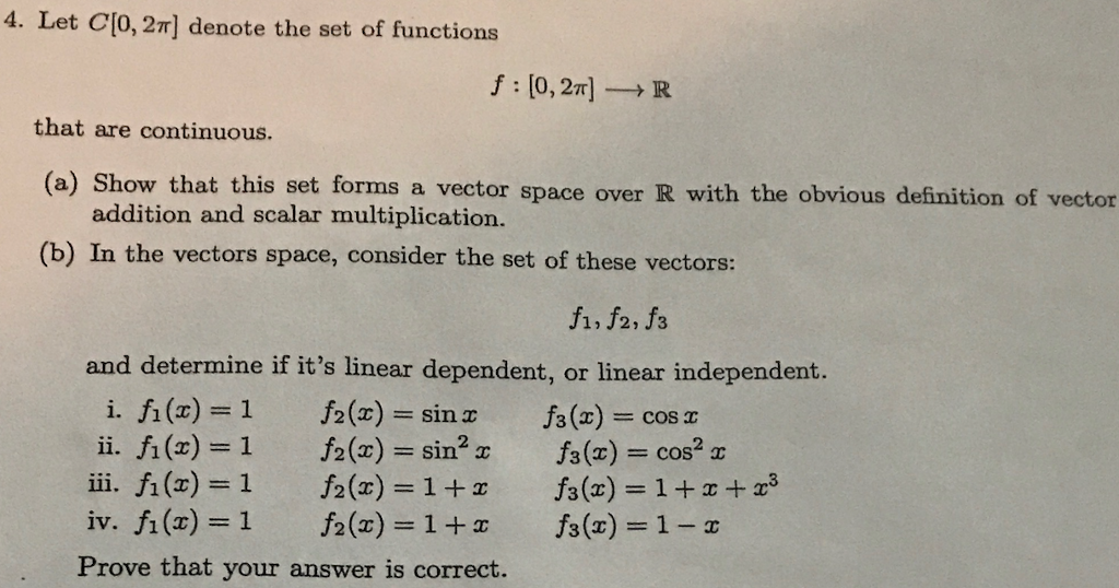 Solved 4. Let Clo, 2 denote the set of functions that are | Chegg.com