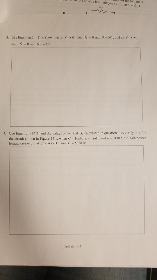 Solved EEE202 Experiment #14: FREQUENCY RESPONSE OF RLC | Chegg.com